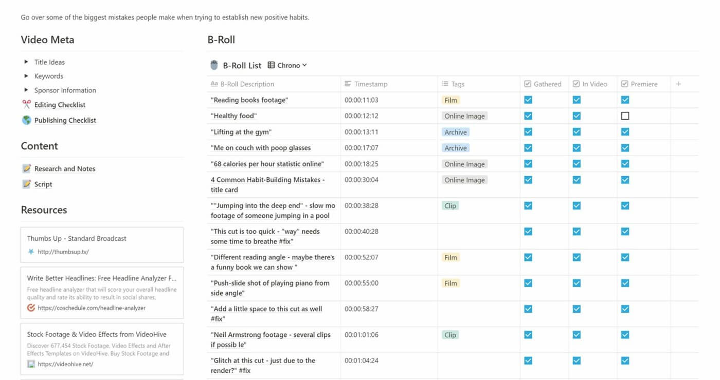 Notion Tracker Template for YouTubers and Content Creators