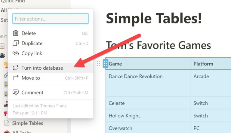 Simple Tables in Notion - A Complete Guide