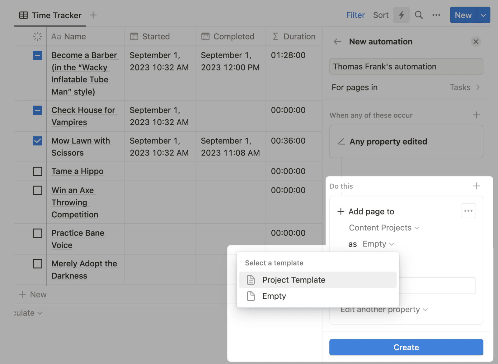 Notion Database Automations: The Complete Guide - Thomas Frank