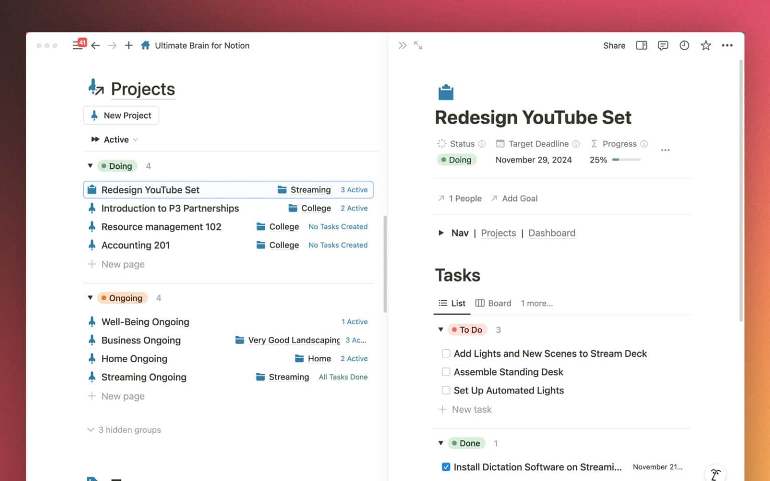 The Ultimate Second-Brain Notion Template - Tasks, Notes, and Projects