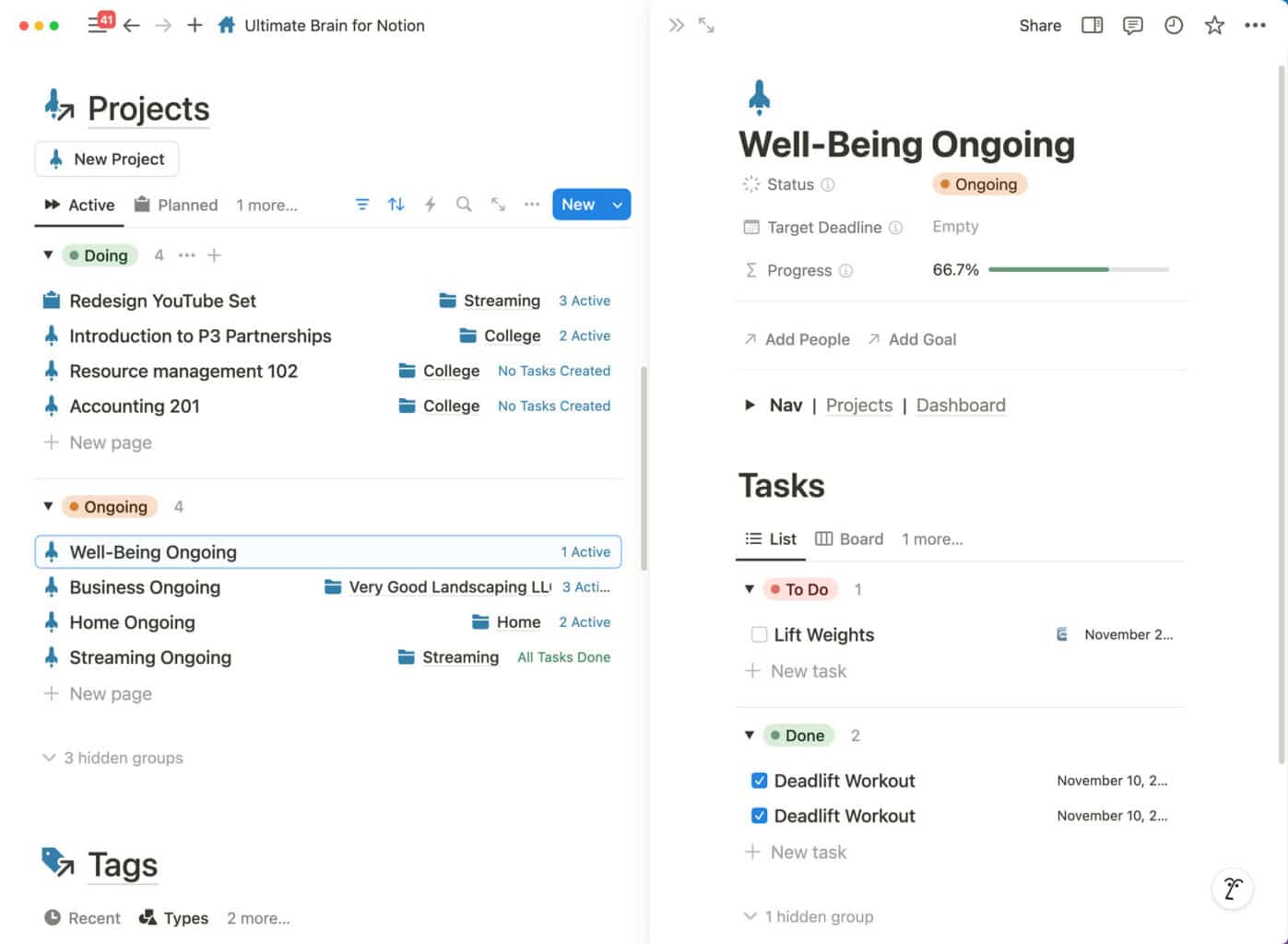 The Ultimate Second-Brain Notion Template - Tasks, Notes, and Projects