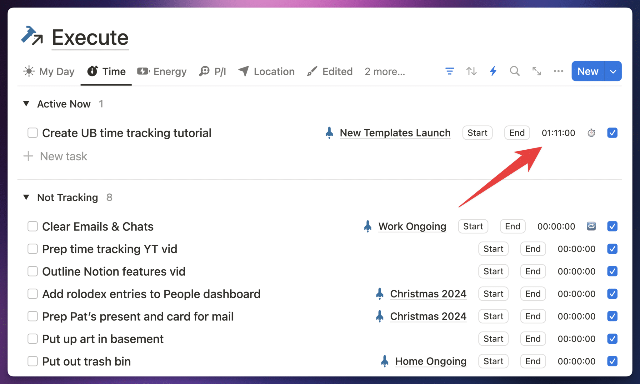 Adding Time Tracking - Ultimate Brain for Notion