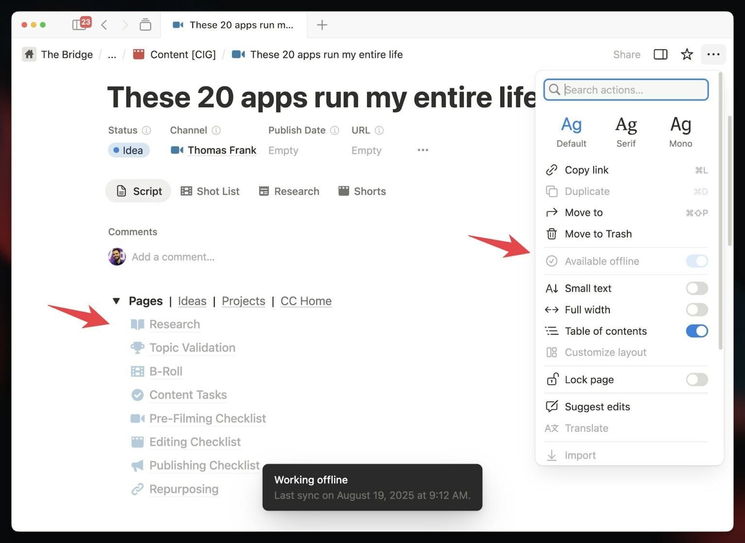 Notion Offline Mode: The Ultimate Guide - Thomas Frank